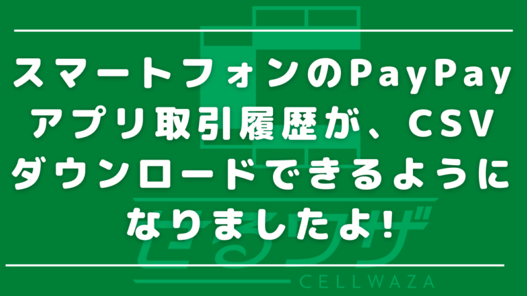 スマートフォンのPayPayアプリ取引履歴が、CSVダウンロードできるようになりましたよ! | EXCELの時短ツール開発なら『せるワザ』にお任せ！